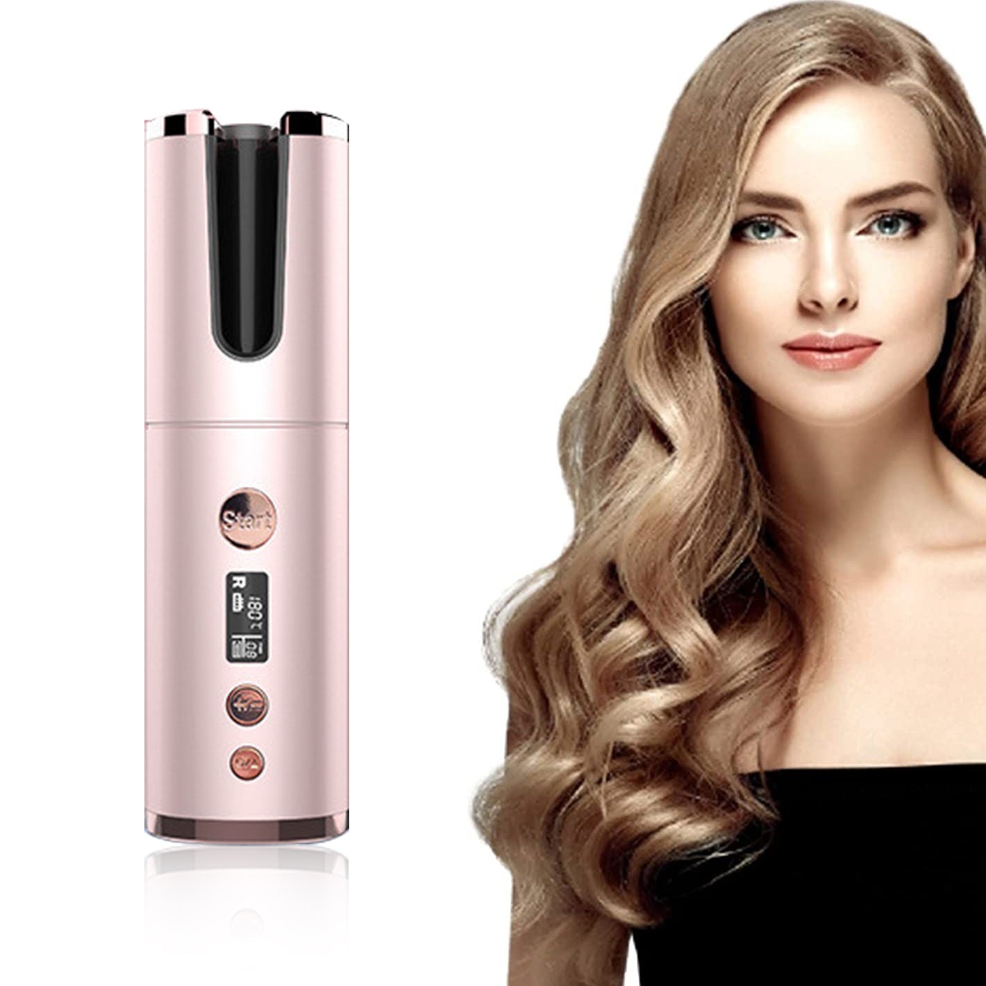 Wireless Rechargeable Curling Iron Electric Hair Curler Fully Automati ...